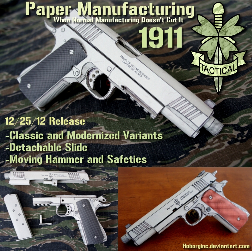 M1911 papercraft | Bere Tutoriais™
