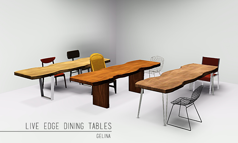 Gelina's Sims 3 Blog: Live Edge Dining Tables