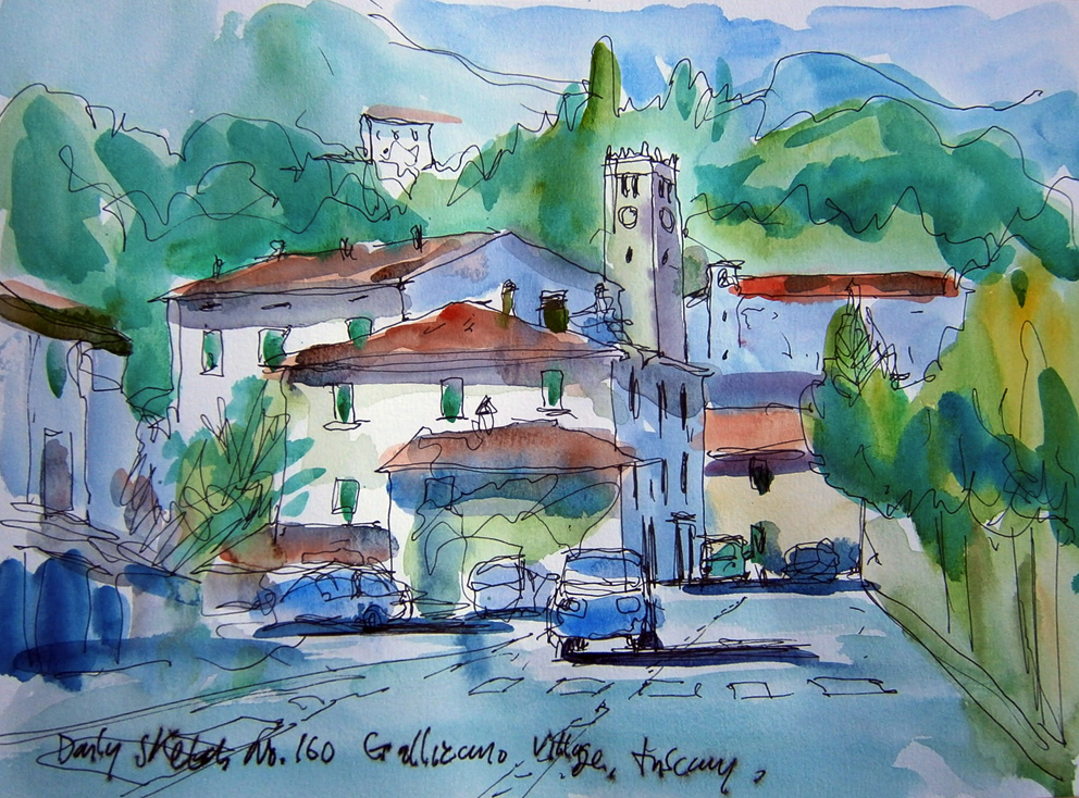 Richard Clare Art: Daily Sketch No.160 Gallicano, Tuscany