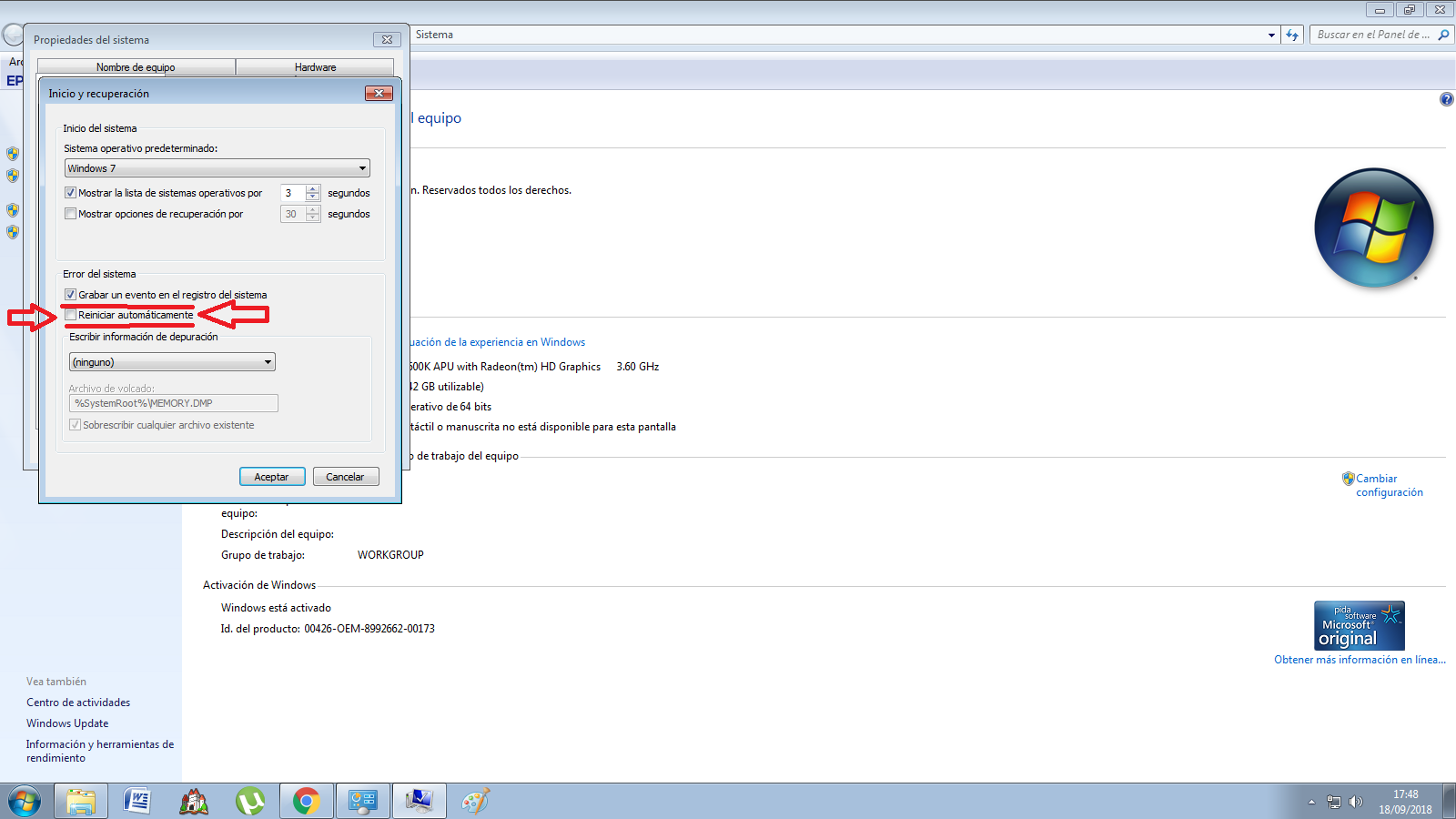 * SOLUCIONADO * Error de windows , se reinicia la pc