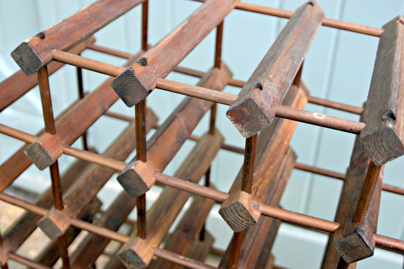 Moonbeams & Fireflies: Repurposed Wine Rack Is DIY Fabric Organizer