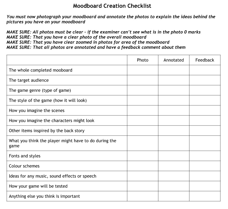 Mr Dunn: ICT and Computing Blog: Moodboards and annotations pt 1