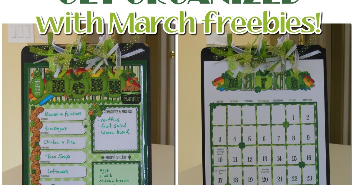 {FREEBIES} March Menu Planner & Calendar - My Computer is My Canvas