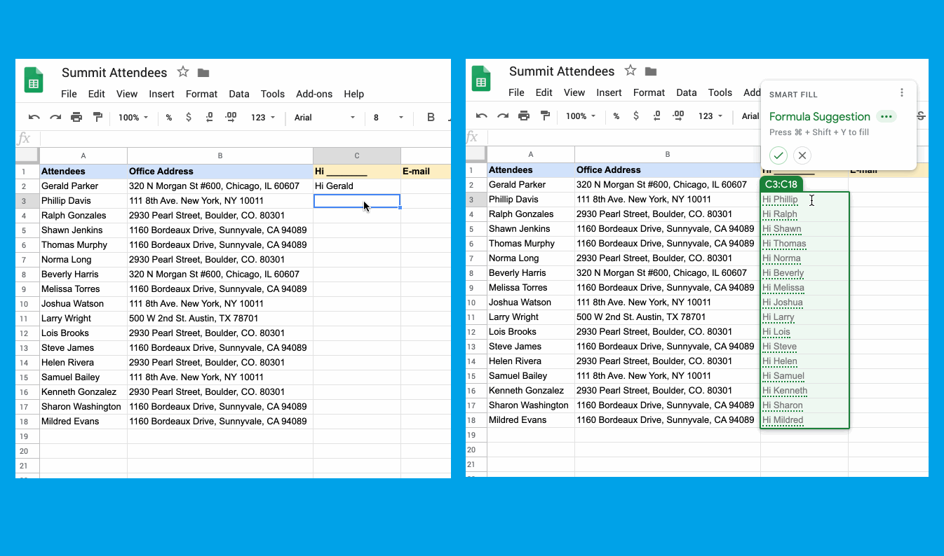 Google Sheet Comes Up With A New Feature AI-Backed Smart Fill and Smart ...