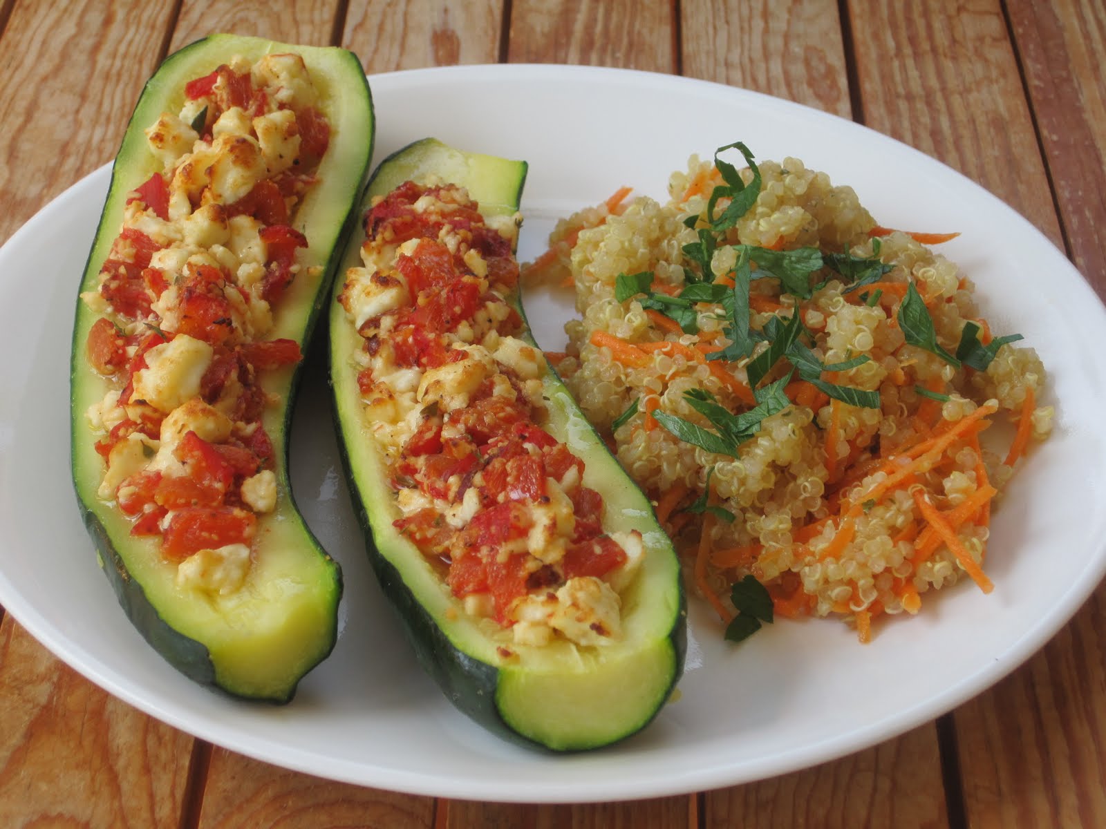 Mr. Micawber's Recipe for Happiness: Zucchini Stuffed with Roasted Red ...