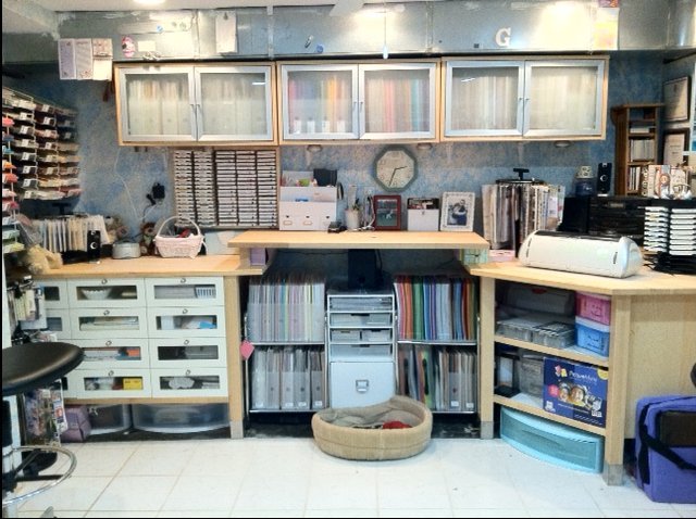 CRAFTY STORAGE: Sharon's basement workshop!