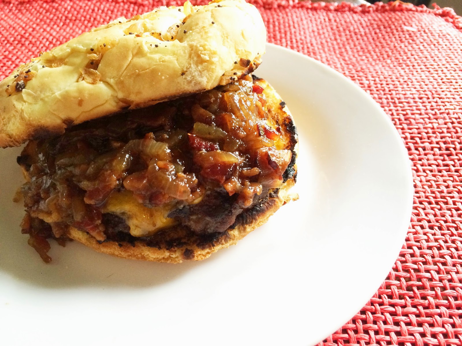 Cheddar Burgers with Bacon Jam - The Kitchen Wife