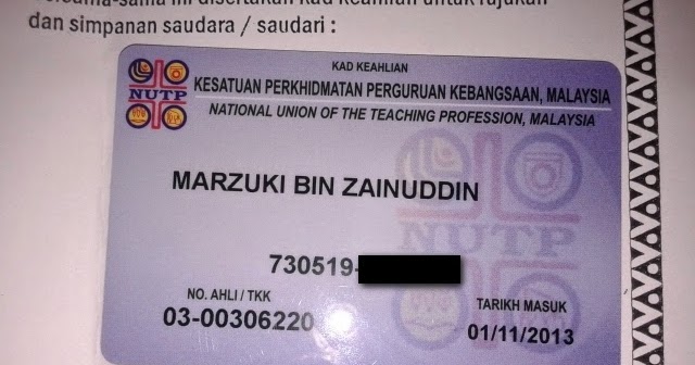 Permohonan menjadi ahli NUTP sudah diluluskan