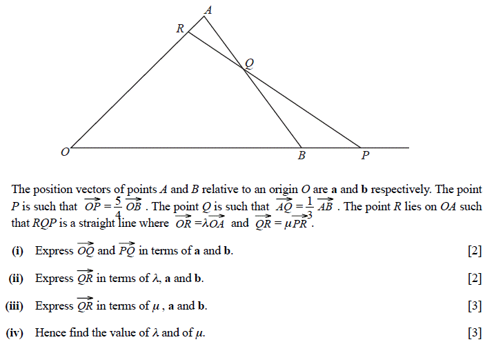 IGCSE Additional Mathematics: Representative Problems: Topic 13: Vectors