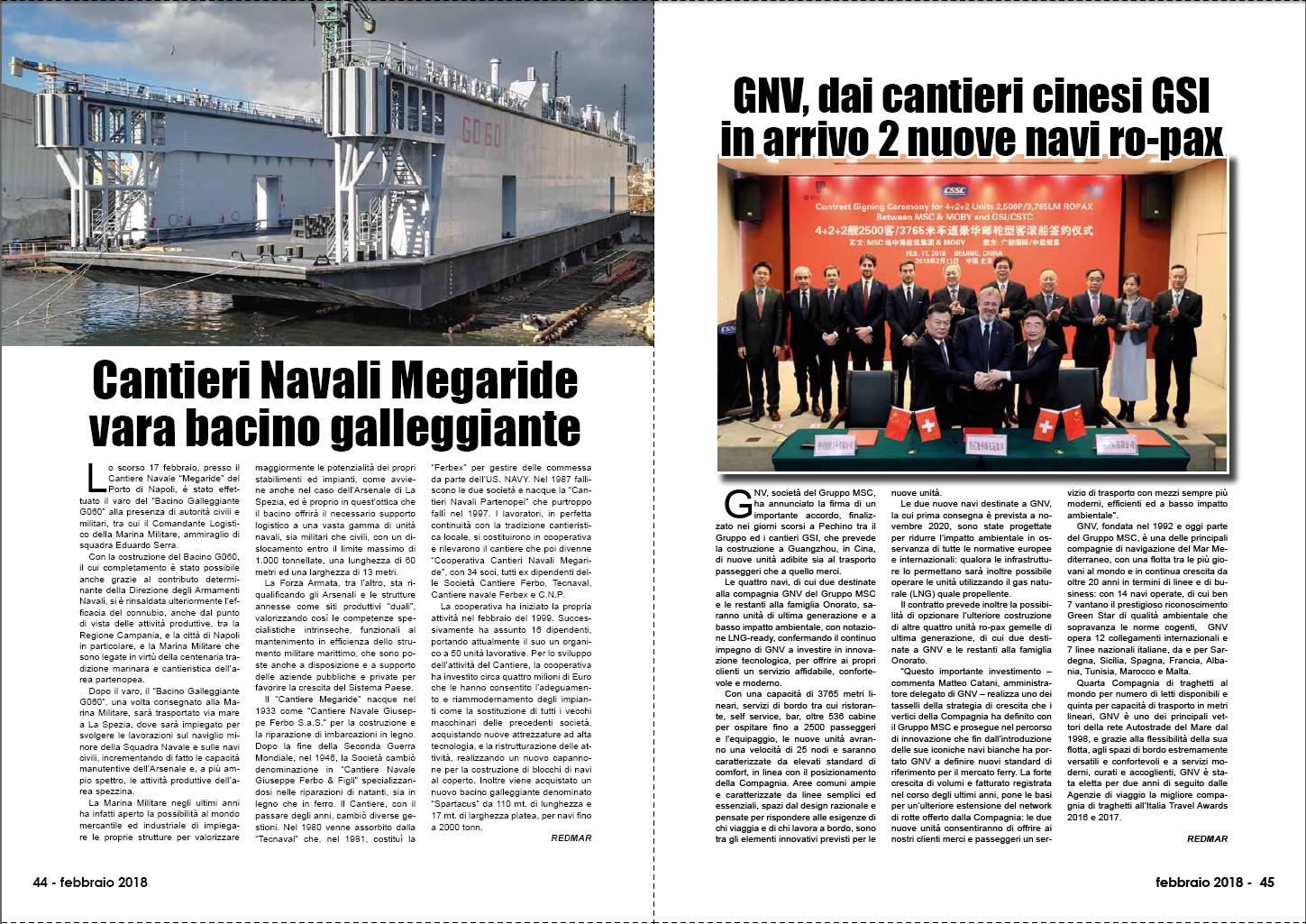 feb 2018 pag 45 - GNV, dai cantieri cinesi GSI in arrivo due nuove navi ...