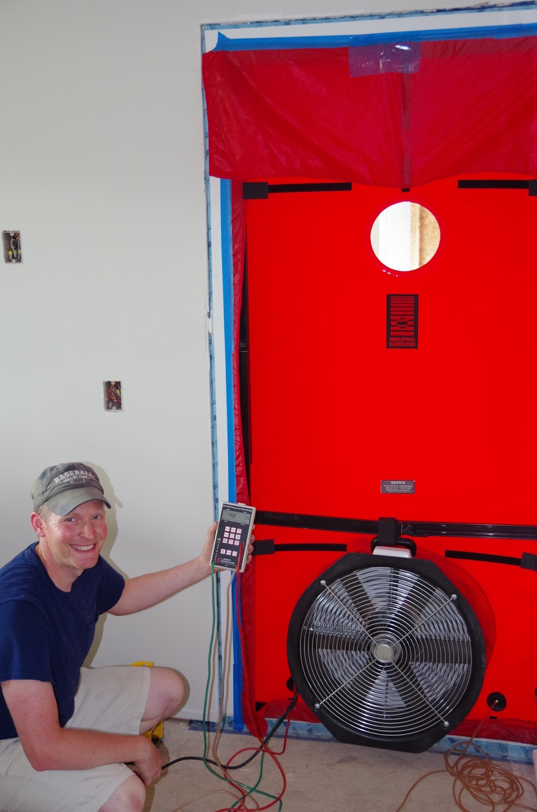 Rochester Passive House: Blower Door / Window Door Tests