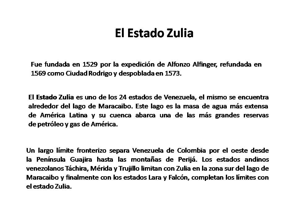 Conociendo el estado zulia
