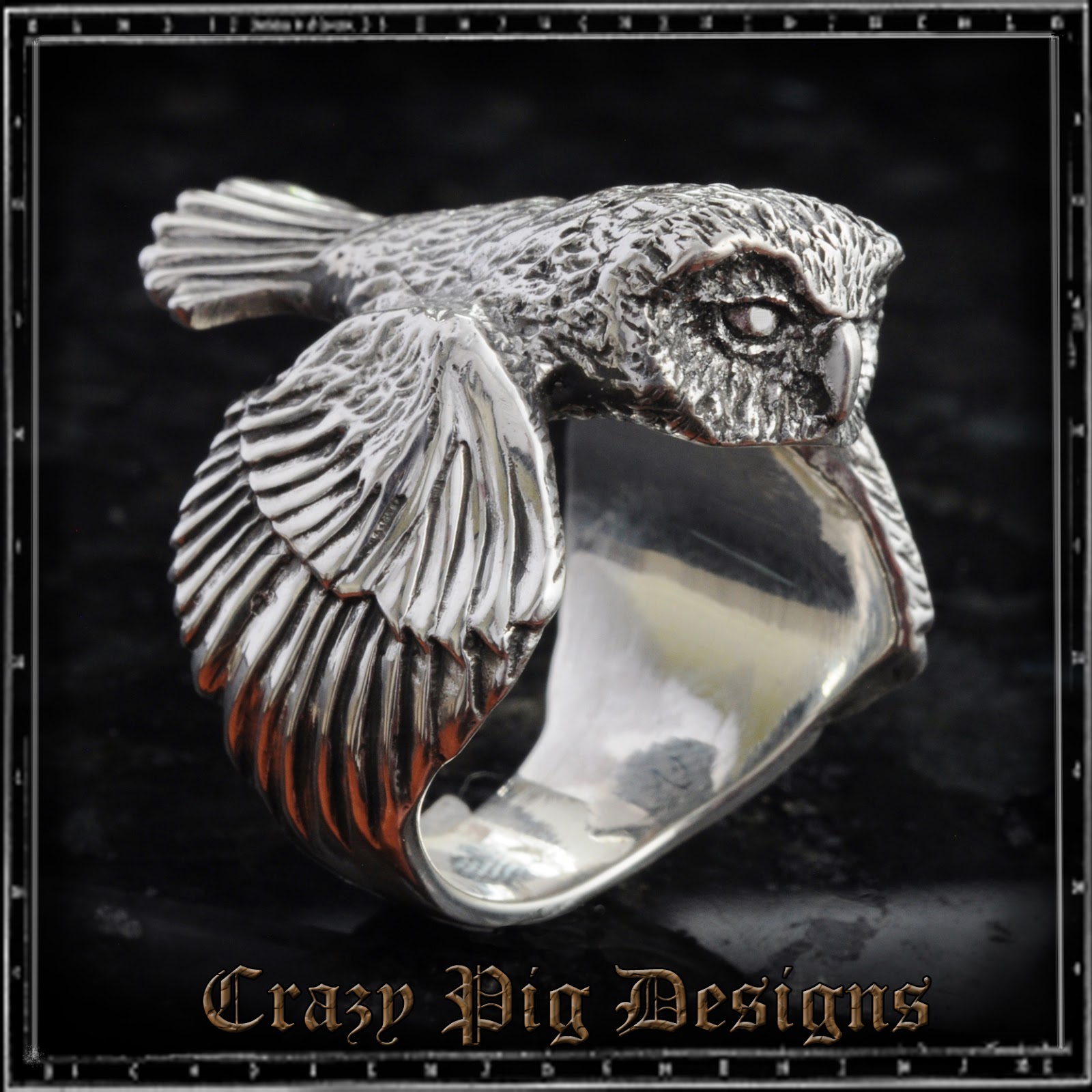 Crazy Pig Designs: New design from CRAZY PIG DESIGNS the NIGHT OWL ring
