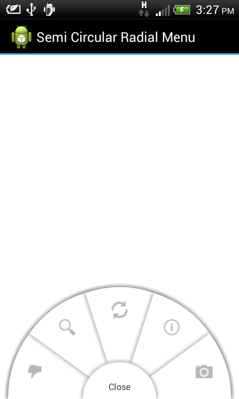 Radial Menu | Semi circular radial Menu in android |Android Tutorial Code