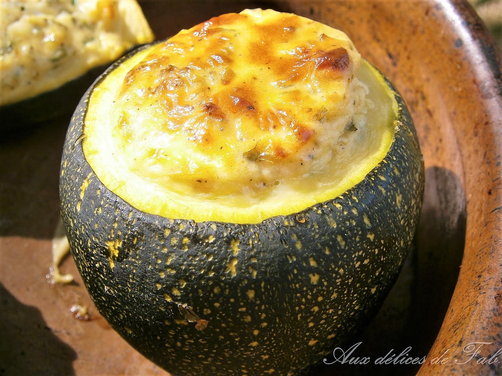 Aux délices de Fab: Courgettes rondes farcies tomme chèvre fraiche