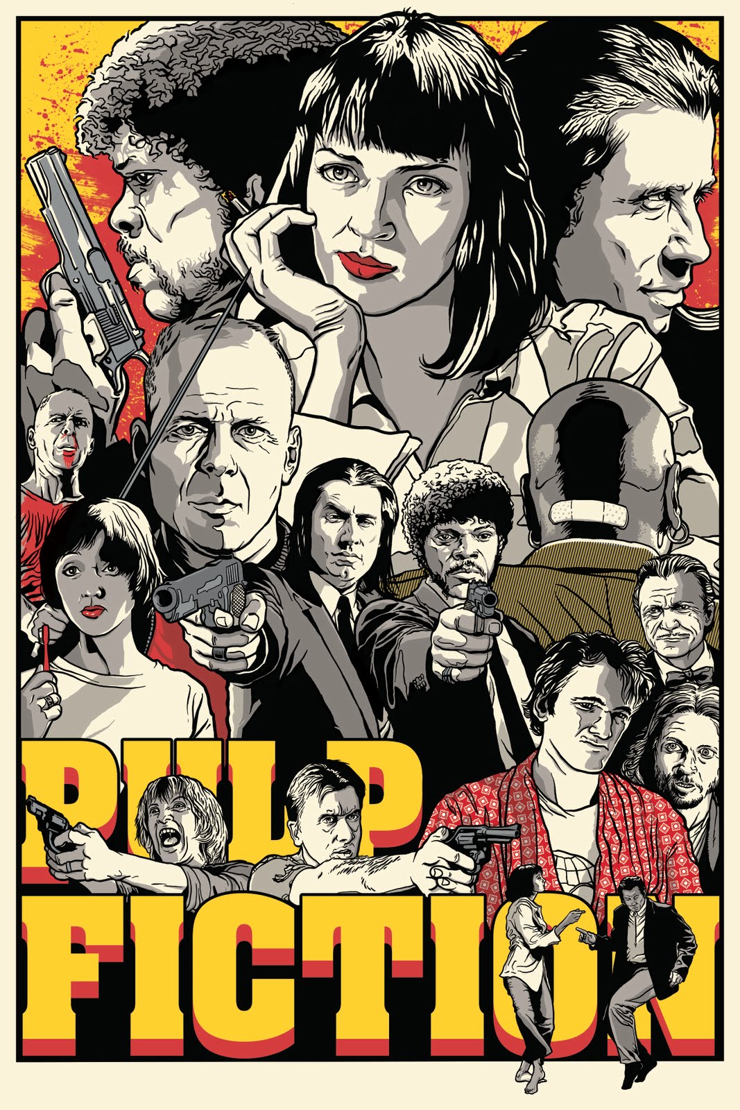 INSIDE THE ROCK POSTER FRAME BLOG: Joshua Budich Pulp Fiction Poster now