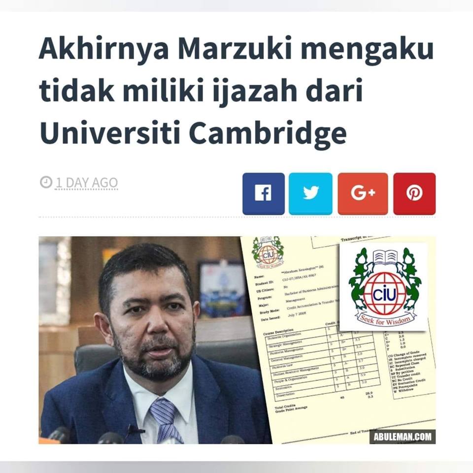 THE DEVOURED SAVIOUR: LETAK SAJALAH JAWATAN, MARZUKI YAHYA... TERUK SANGAT TERKANTOI MENIPU TU!!!