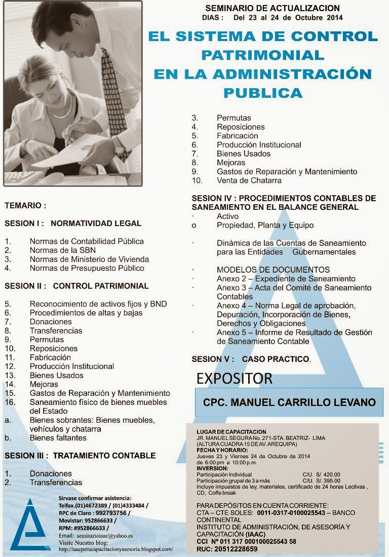 IAAC Capacitación y Asesoría: EL SISTEMA DE CONTROL PATRIMONIAL EN LA ...