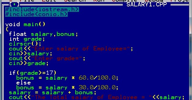 C++ Program to Calculate Bonus on Salary Grade Wise ~ C++ Tutorial With ...