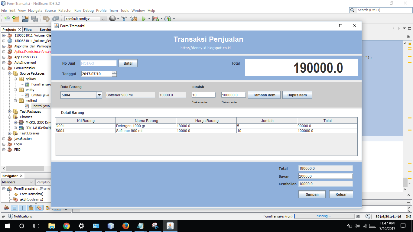 Cara Membuat Form Transaksi dengan Java | Download Source Code PHP dan ...