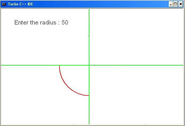 C PROGRAMMING: C PROGRAM TO DRAW CIRCLE IN THIRD QUADRANT IN ...