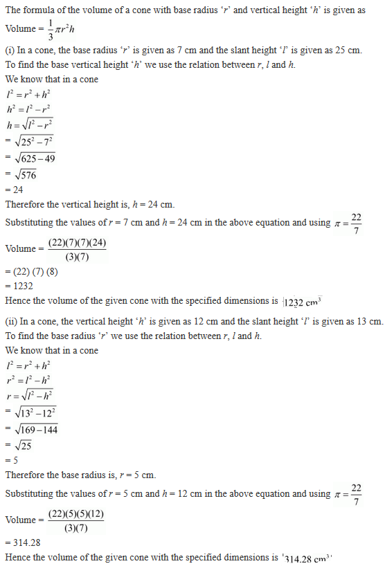 R.D. Sharma Solutions Class 9th: Ch 20 Surface Area and Volume of a ...