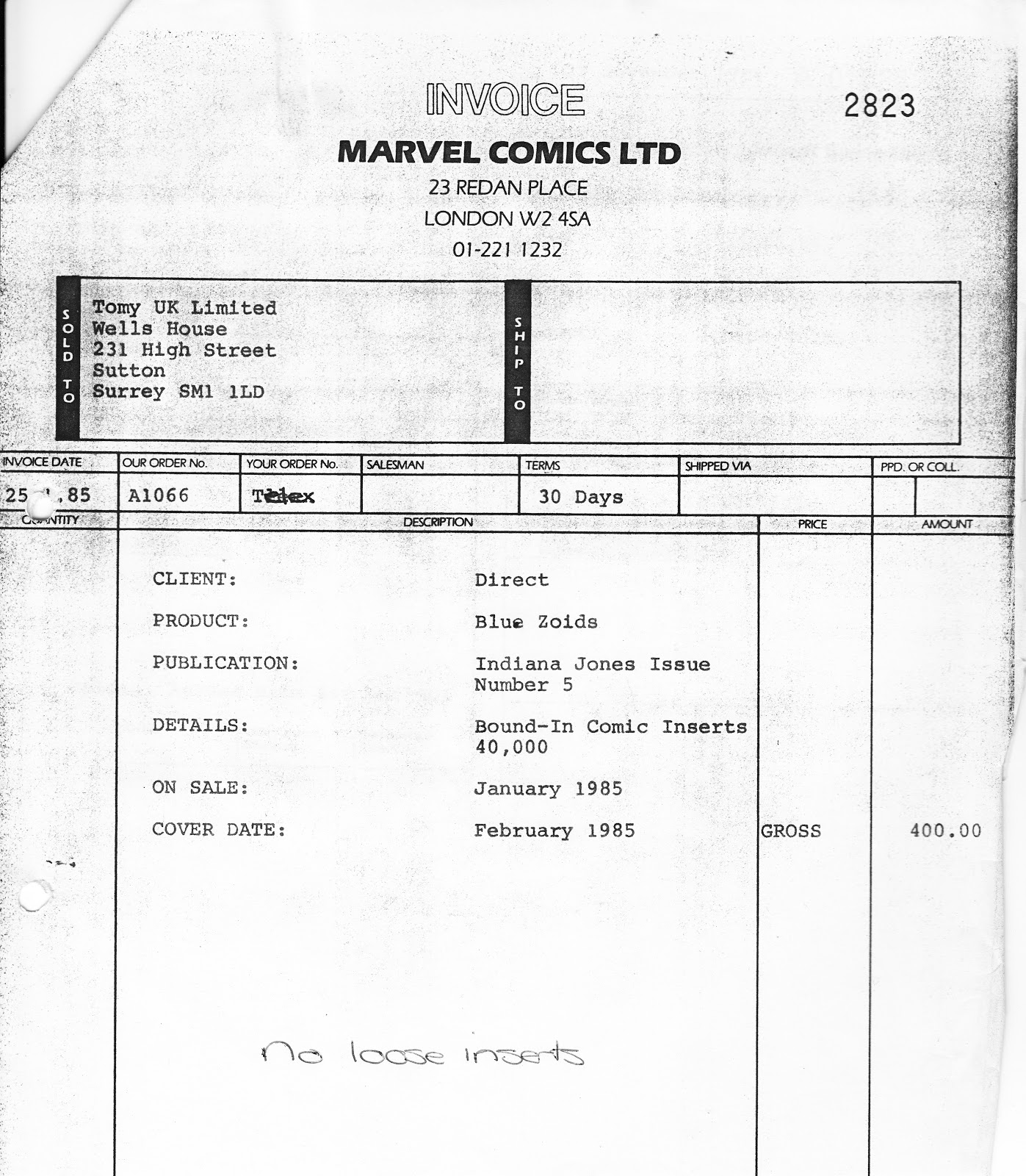 STARLOGGED - GEEK MEDIA AGAIN: 1985: MARVEL UK PAPERWORK