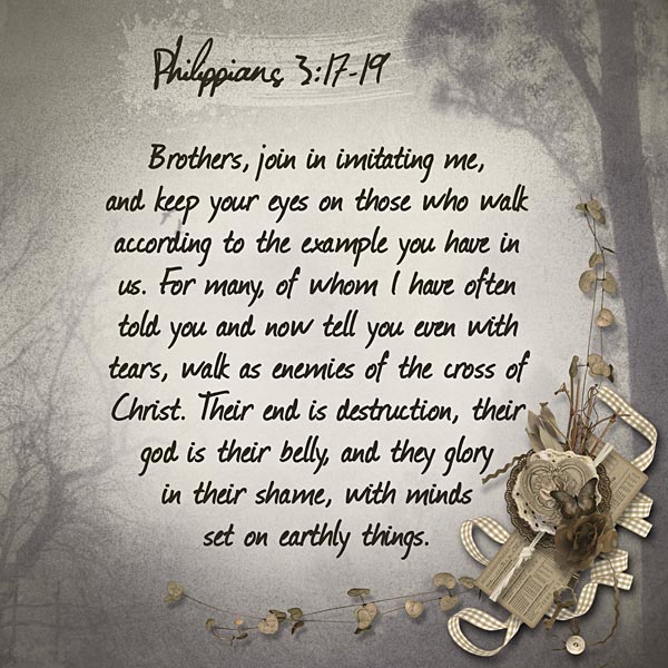 Layout for Today: Minds Set on Earthly Things