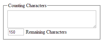How to count remaining character in the textbox using javascript in asp ...