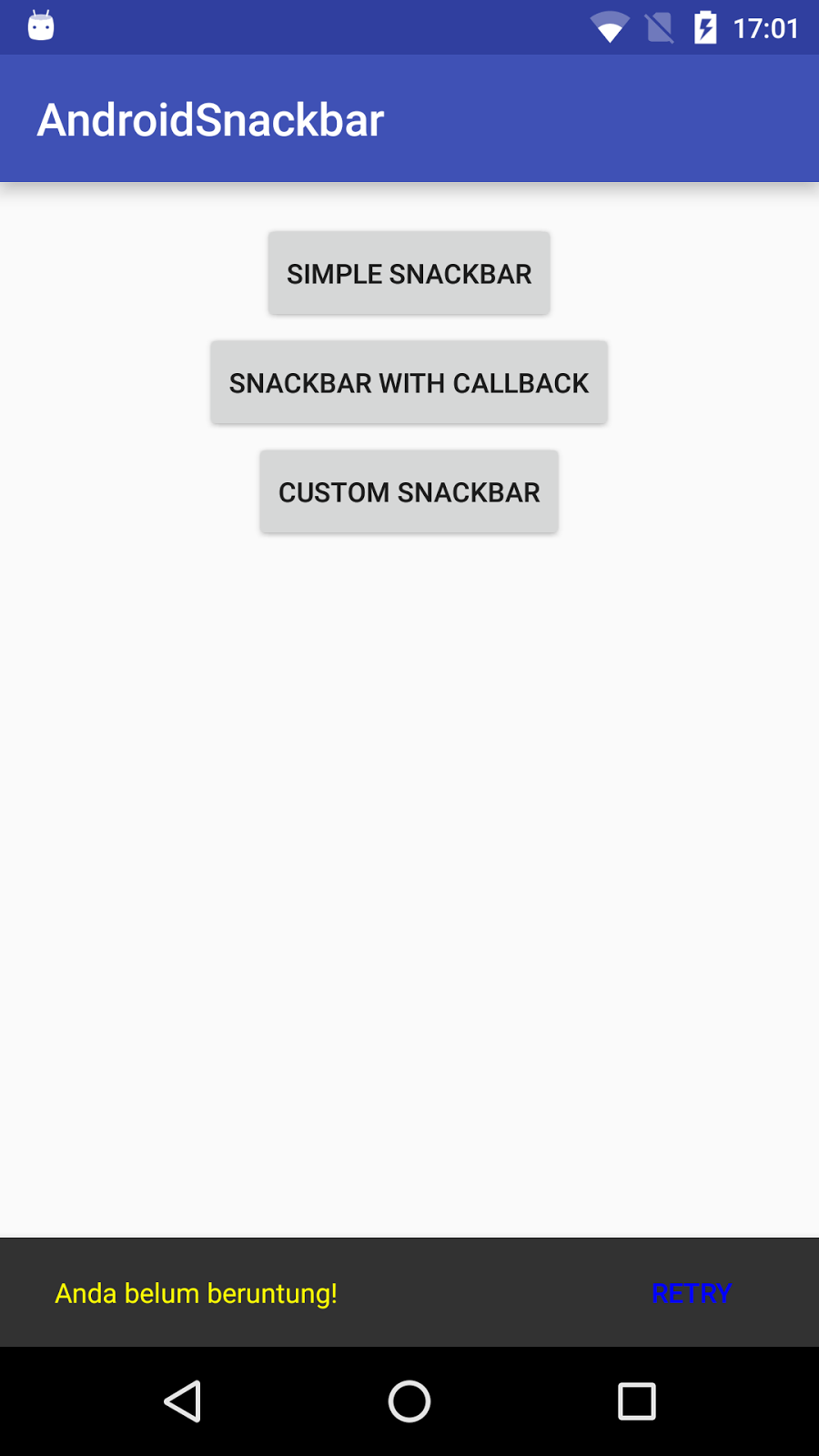 Tutorial Android Snackbar Android Material Design My Personal Blog