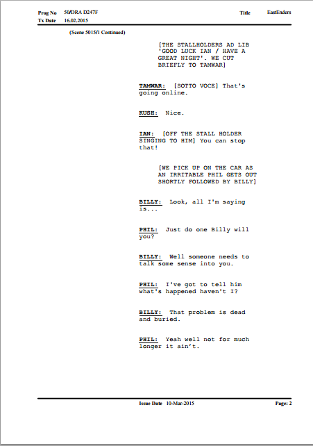 BTEC Year 13 Sophie Shepherd: Styles of Script