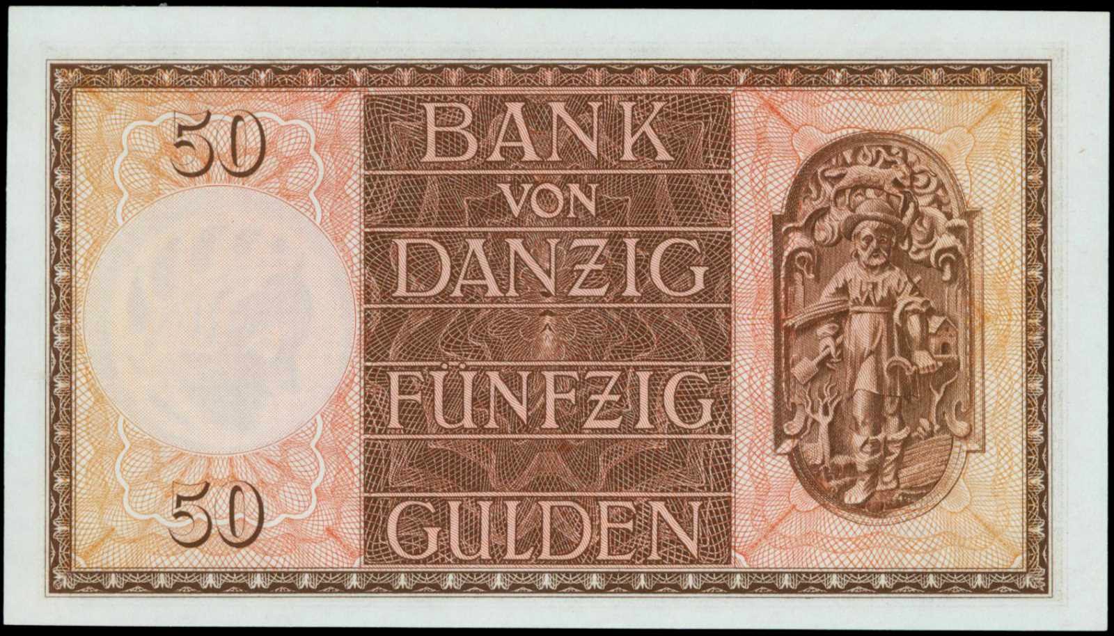 Danzig 50 Gulden 1937 Bank von Danzig|World Banknotes & Coins Pictures ...