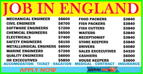 Multiple Job Vacancies in England – Worldwide – Apply Now