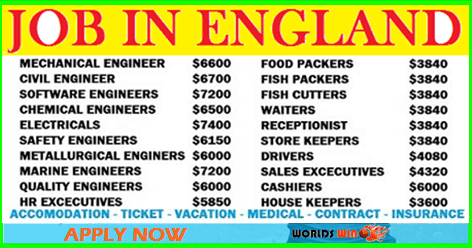 Multiple Job Vacancies in England – Worldwide – Apply Now - worldswin ...
