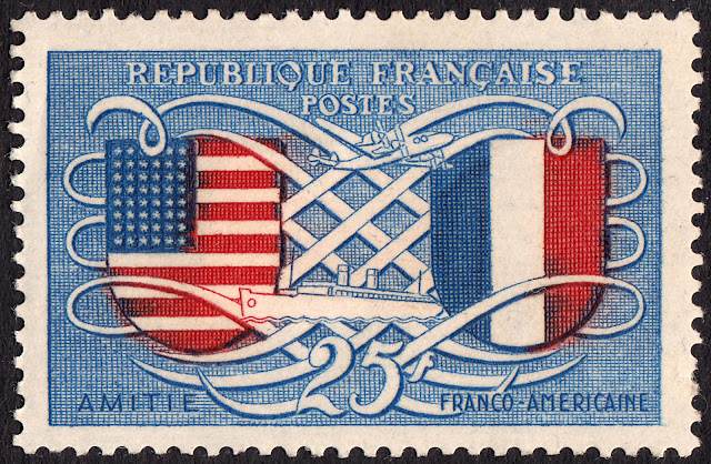 Engraved Stamps!: France 1949 - Franco-American Alliance
