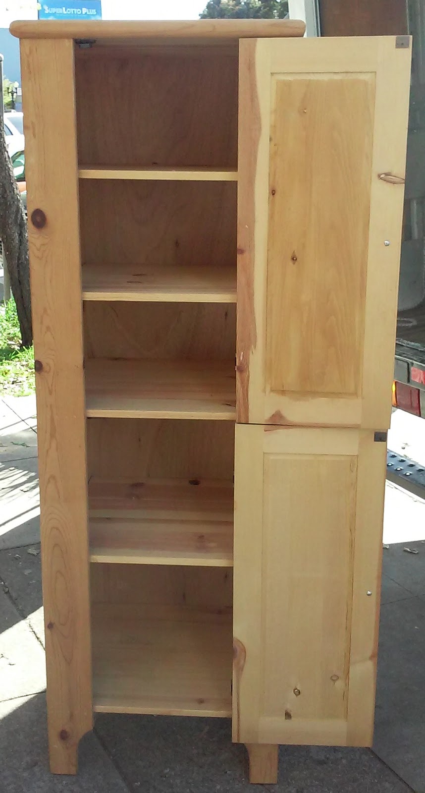 UHURU FURNITURE & COLLECTIBLES: SOLD 2' x 5 1/2' Pine Pantry Cabinet - $70