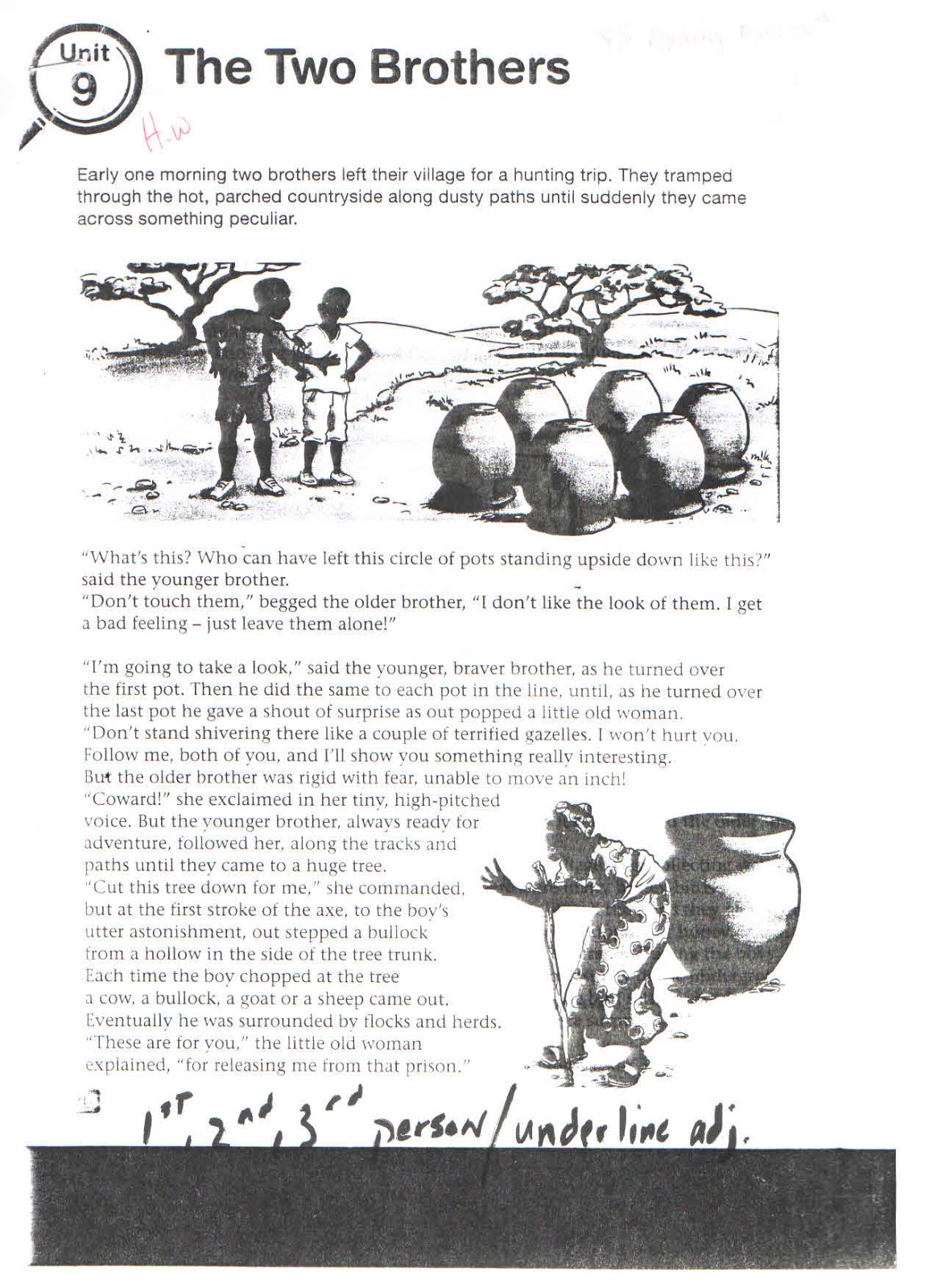 Grade 3 wonderland : Reading Comprehension - The Two Brothers