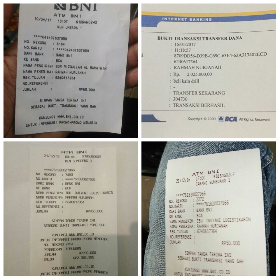 BUKTI TRANSFER DAN RESI - Biastex Blog