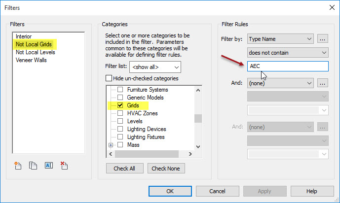 Revit OpEd: Filter Linked Grids and Levels