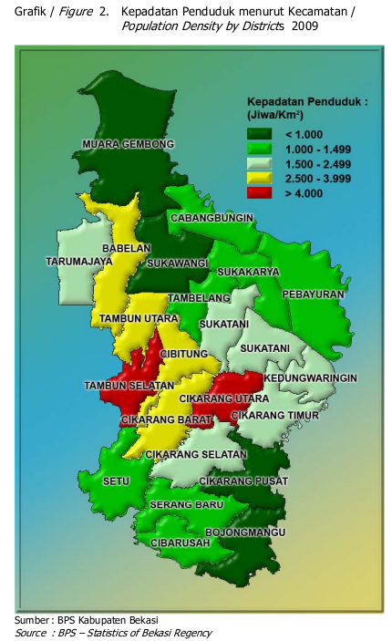 Kepadatan Penduduk menurut Kecamatan - Rukun Warga 023