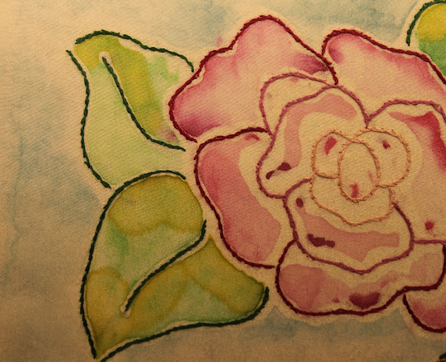 Pieces of A Quilter's Life: A silk painted rose