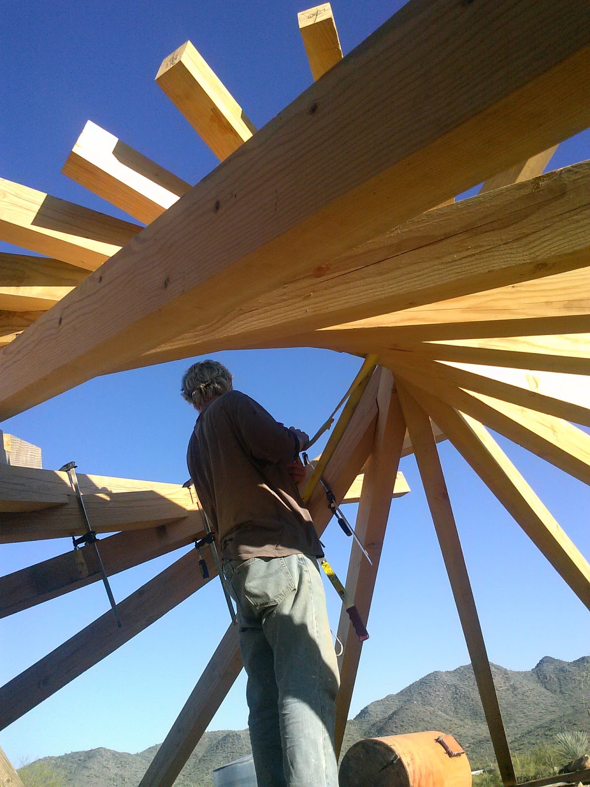 Ben's Natural Building: Building a Reciprocal Roof Roundhouse: Life ...