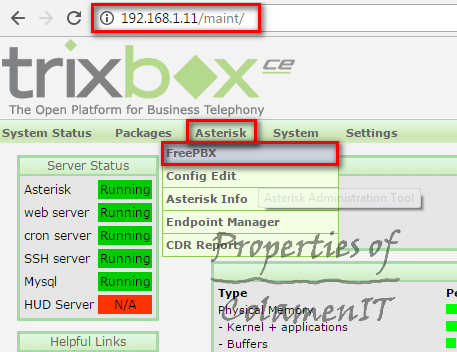Konfigurasi VoIP menggunakan Server Trixbox