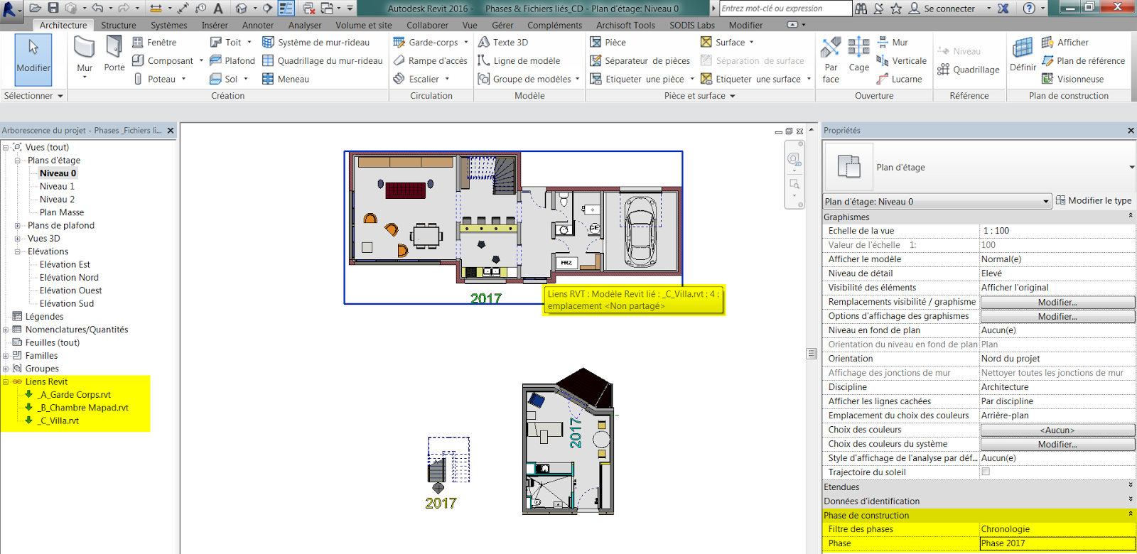 Revit-Mémo: Revit 2016_Phases et fichiers liés