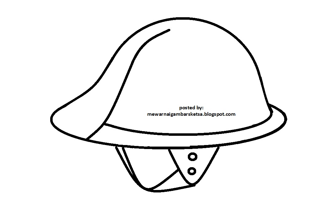 Mewarnai Gambar: Mewarnai Gambar Sketsa Helm Proyek