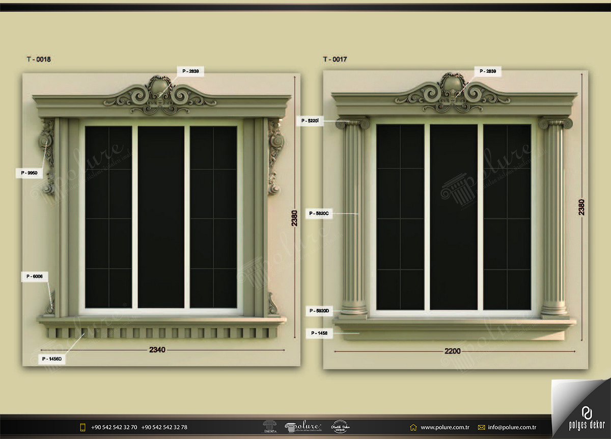 Pencere söve modelleri - dış cephe pencere süsleme | Polyes Dekor