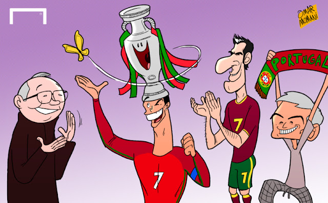 Omar Momani cartoons: Cristiano Ronaldo and Portugal win the Euro Cup