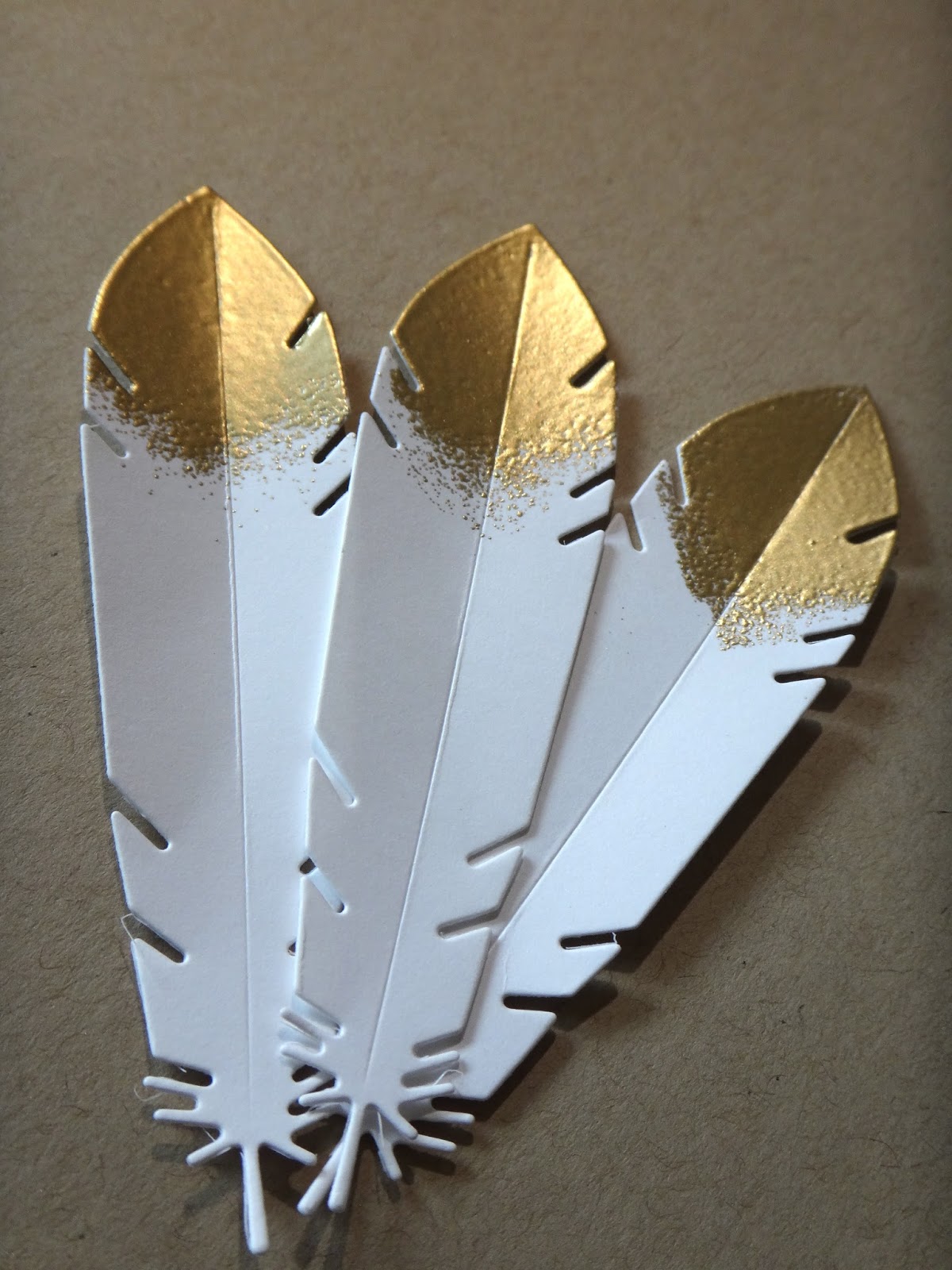 three umbrellas: Gold Tipped Feather Tutorial
