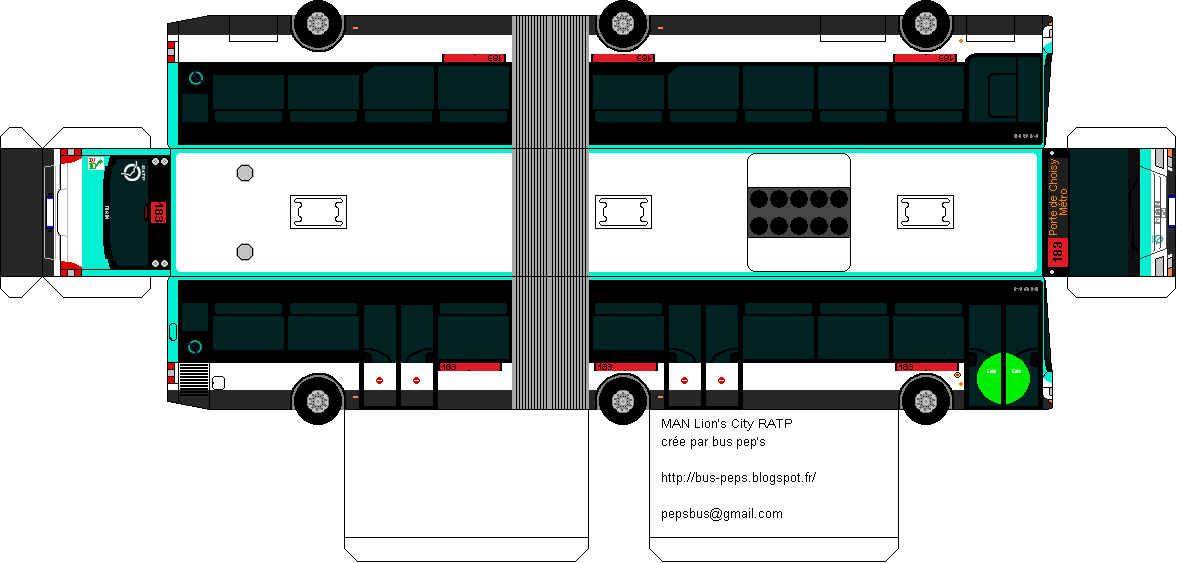 maquette papier: Bus RATP