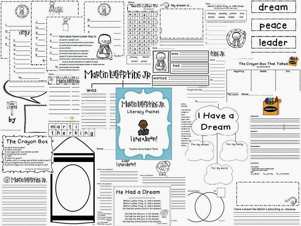 Teacher Gone Digital: MLK Literacy Activity Packet (Win a Copy!) and ...